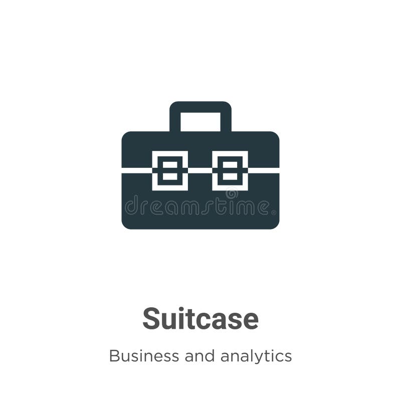 Suitcase Sign Vector Icon on White Background. Flat Vector Suitcase ...