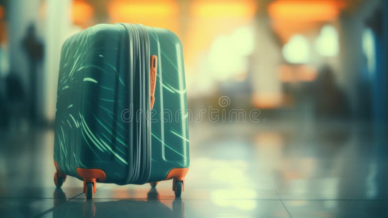 A Suitcase with Wheels on the Floor, AI Stock Illustration ...