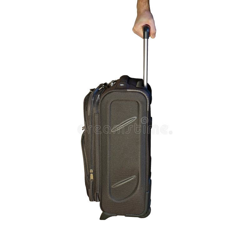 A Suitcase with Wheels and a Handle Stock Image - Image of brown ...