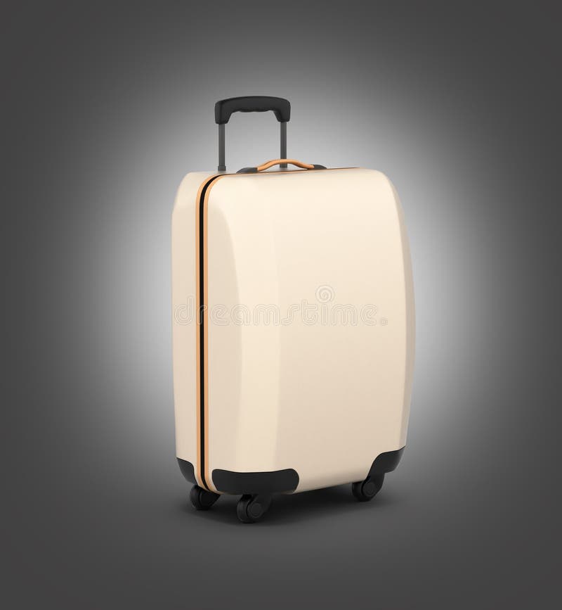 Suitcase on Wheels without Shadow Isolated on Grey Gradient Background ...