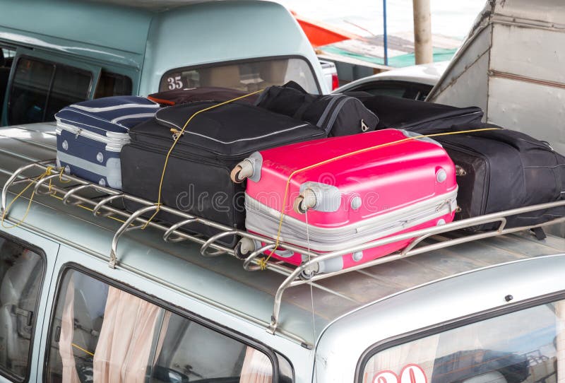 Suitcases on the car stock photo. Image of baggage, summer - 39043696