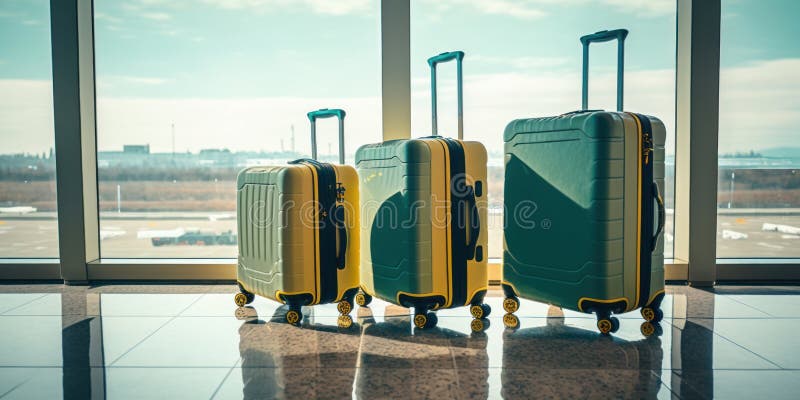 Suitcases or Luggage in the Airport Terminal or Station Stock ... Suitcases or Luggage in the Airport Terminal or Station Stock ...