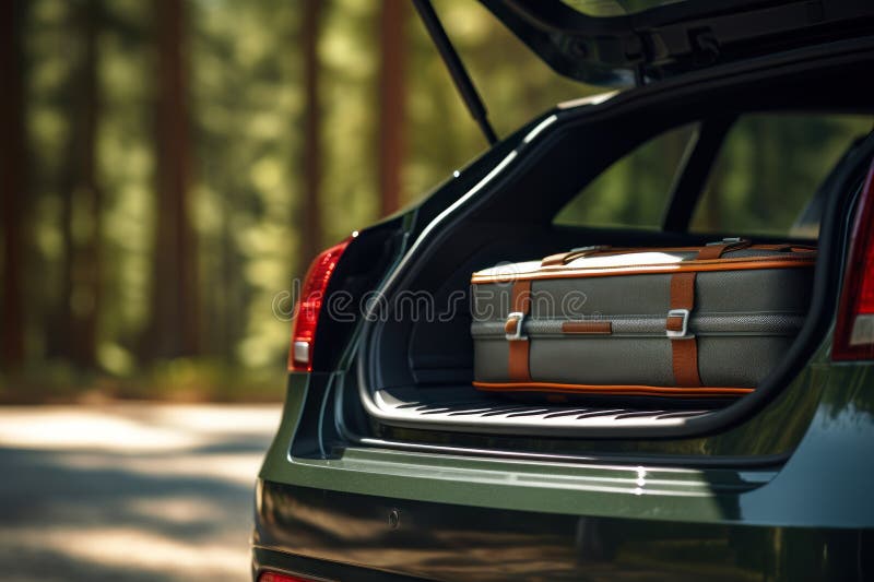 Suitcases with Things in the Trunk of a Car Generative Ai Stock Photo ...