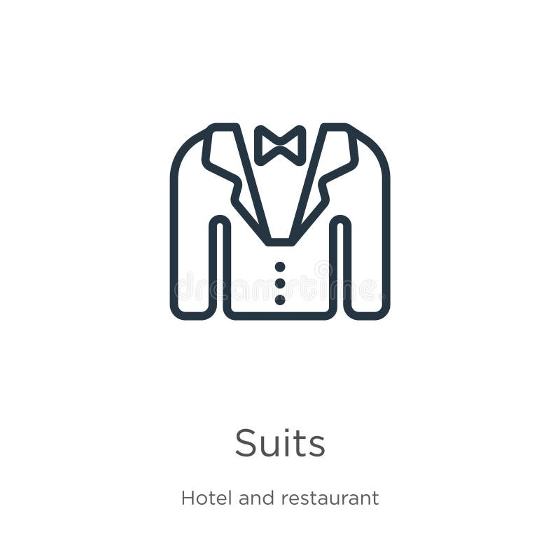 Suit Icon. Thin Linear Suit Outline Icon Isolated on White Background ...