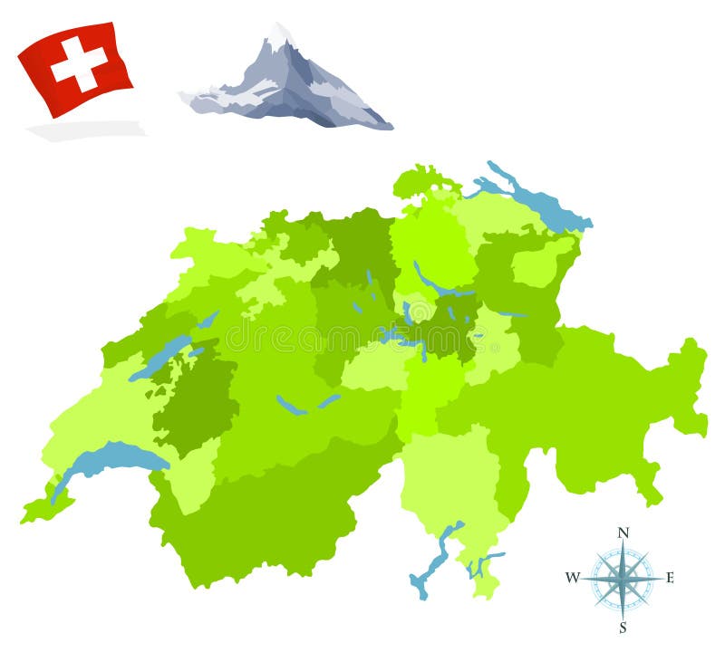 El Mapa Detallado De Suiza Con Las Regiones O Estados Y Ciudades ...