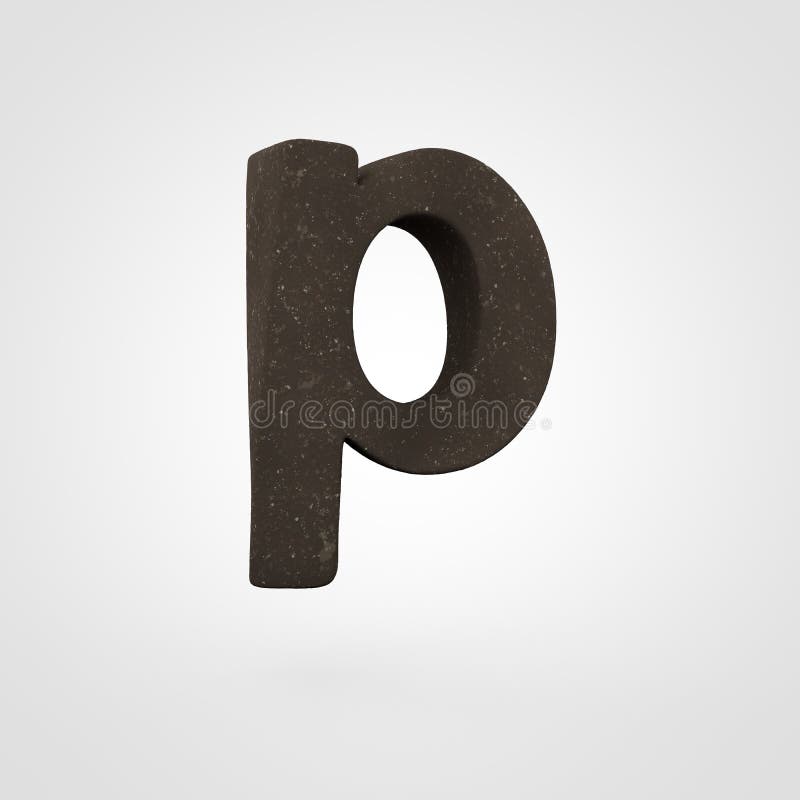 Suje O Lowercase Da Letra P Isolado No Fundo Branco Ilustração Stock ...