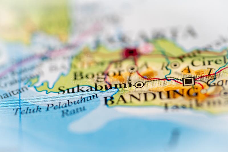 Sukabumi, Indonesia Highlighted on a World Map Stock Photo - Image of ...