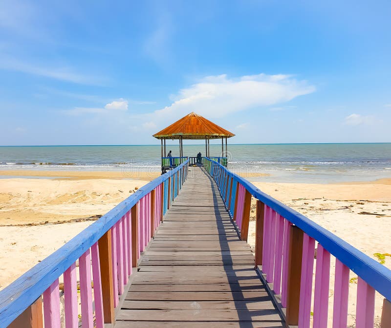 Sukamara stock photo. Image of central, sand, pier, coast - 235085188