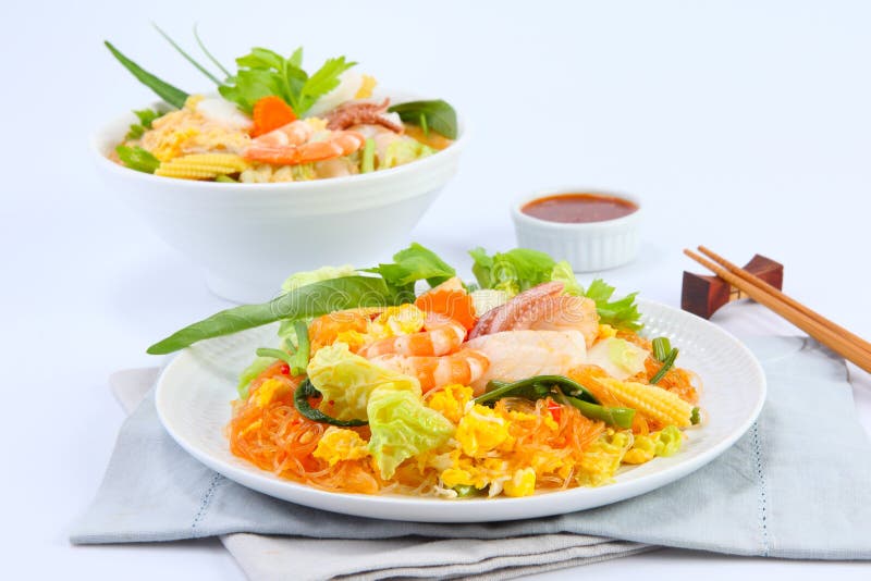 Suki Dry Fried Vermicelli with Cabbage Stock Image - Image of gourmet ...