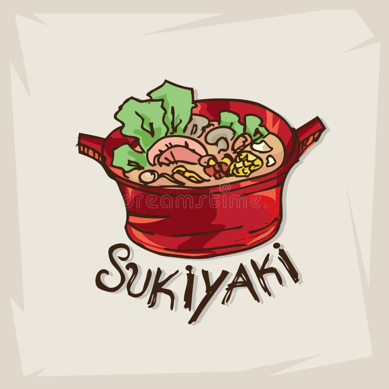 Sukiyaki stock vector. Illustration of objects, food - 77303408