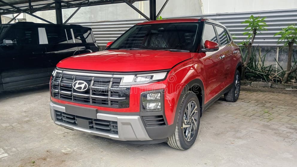 Brand New Red Hyundai Creta Prime New Facelift Crossover SUV on Car ...