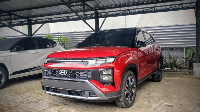 Brand New Red Hyundai Creta N Line New Facelift Crossover SUV on Car ...