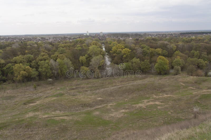 Sula River in Lubny Nature Photo Stock Image - Image of house ...