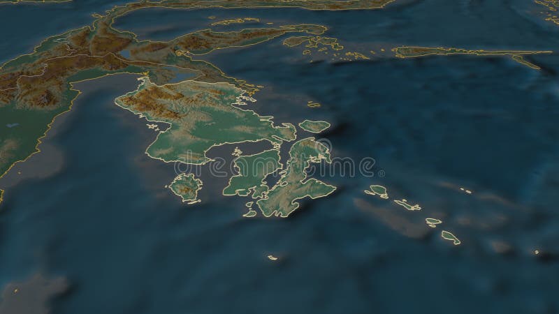 Sulawesi Tenggara, Indonesia - Outlined. Relief Stock Illustration ... Sulawesi Tenggara, Indonesia - Outlined. Relief Stock Illustration ...