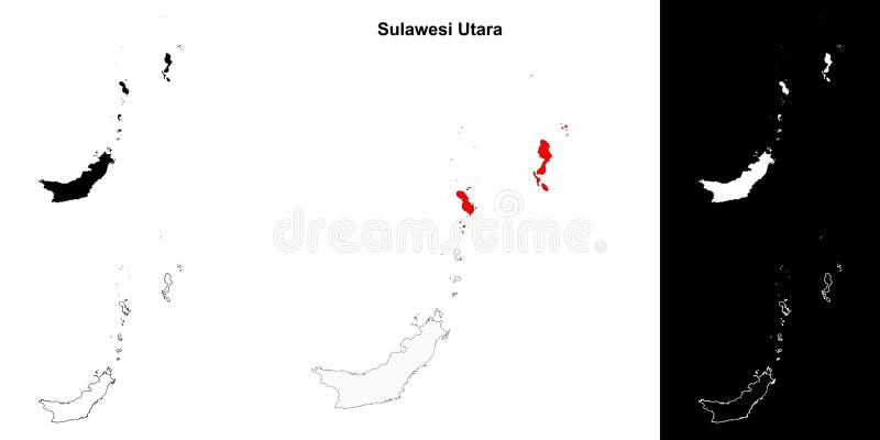 Sulawesi Utara outline map stock vector. Illustration of territory ...