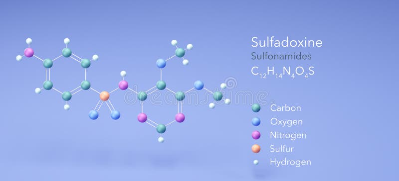 Sulfadoxine Molecule, Molecular Structures, Sulfonamides, 3d Model ...