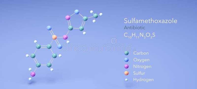 Sulfamethoxazole Molecule, Molecular Structures, Gantanol, 3d Model ...