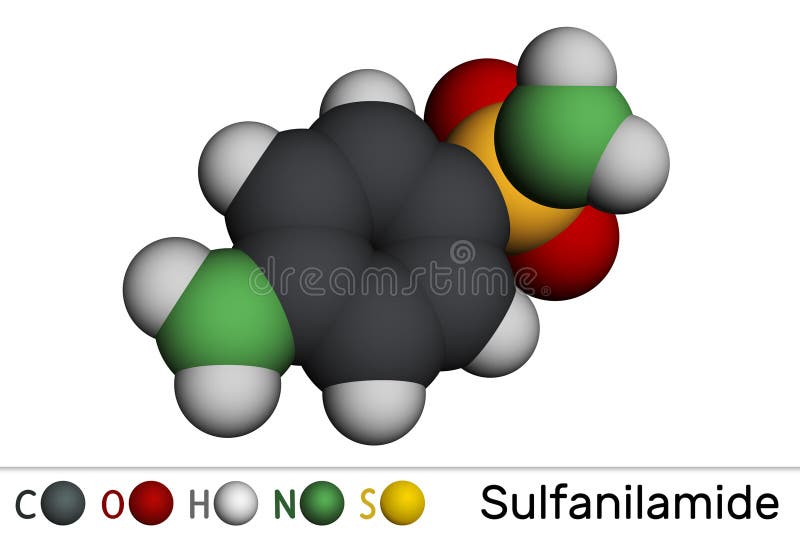 Sulfanilamide, Sulphanilamide Molecule. it is Antibacterial Drug ...