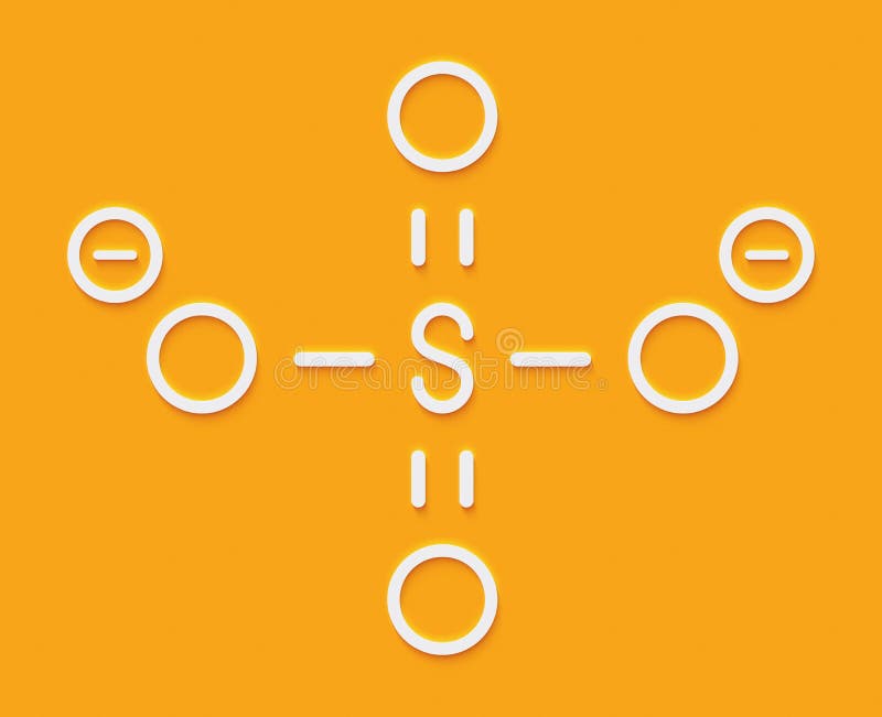 Sulfate Anion, Chemical Structure. Skeletal Formula. Stock Illustration ...