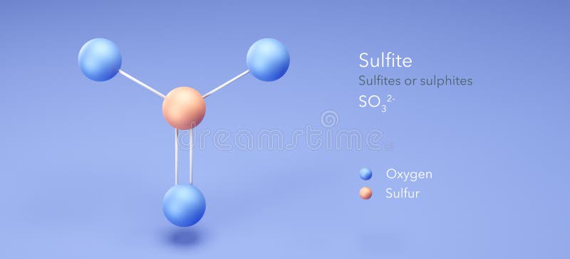 Sulfite Molecular Structures Sulphite 3d Model Structural Chemical Formula And Atoms With