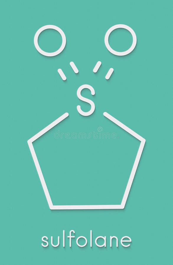 Sulfolane Industrial Solvent Molecule. Skeletal Formula. Stock ...