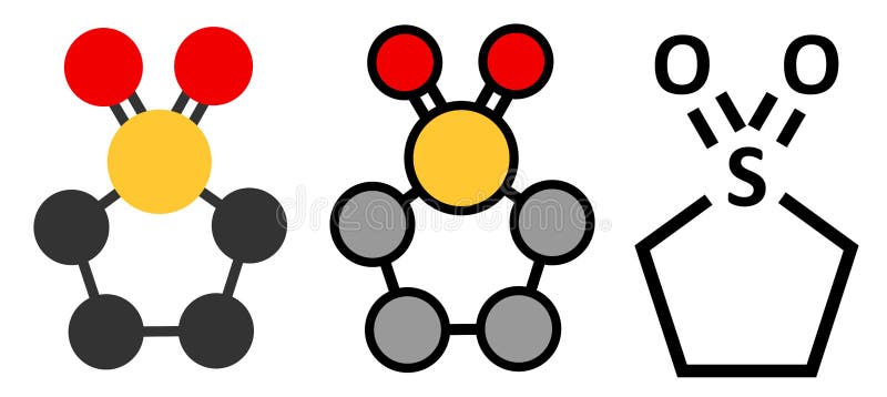 Sulfolane Industrial Solvent Molecule Stock Vector - Illustration of ...