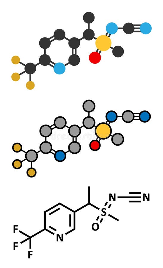 Sulfoxaflor Insecticide Molecule. 3D Rendering Stock Illustration ...