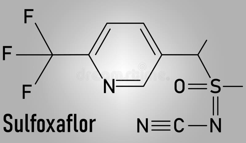 Sulfoxaflor or Isoclast Insecticide Molecule. Skeletal Formula Stock ...
