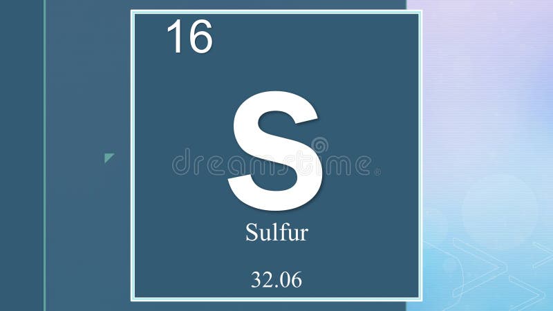 Sulfur Chemical Element Symbol on Blue Solid and Gradient Background ...