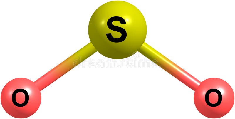 Sulfur Dioxide Molecular Structure Isolated on White Stock Illustration ...
