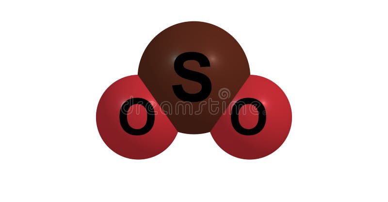 Sulfur Dioxide Molecular Structure Isolated on White Stock Illustration ...
