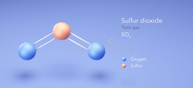 Sulfur Dioxide, Molecular Structures, Toxic Gas, 3d Model, Structural ...