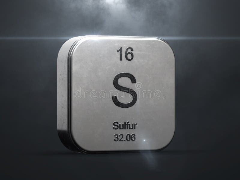 Sulfur Periodic Table Elements Info Card (Layered Vector Illustration ...