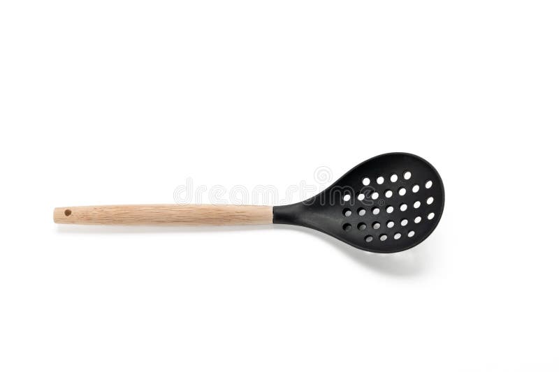Sulfur Ladle with Holes and a Wooden Handle. Stock Photo - Image of ...