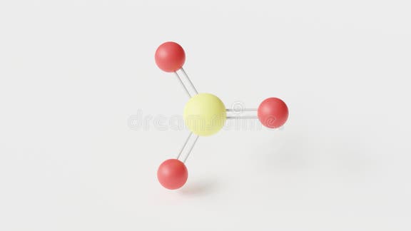 Sulfur Trioxide Molecule 3d, Molecular Structure, Ball and Stick Model ...