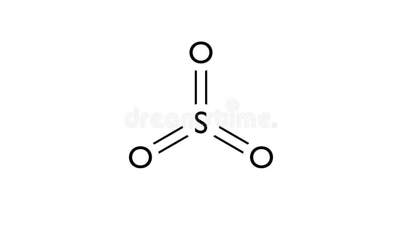 Sulfur Trioxide Molecule, Structural Chemical Formula, Ball-and-stick ...