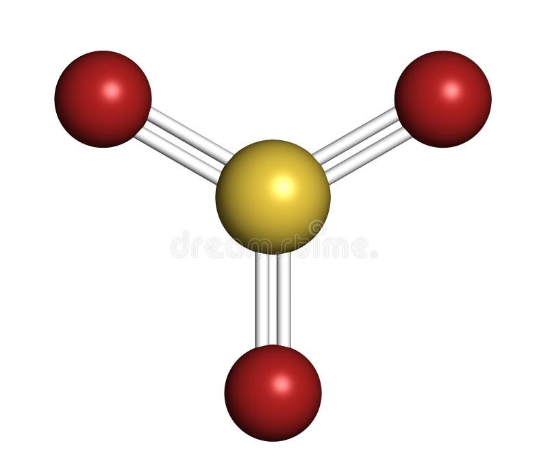 Sulfur Trioxide Pollutant Molecule. Principal Agent in Acid Rain Stock ...