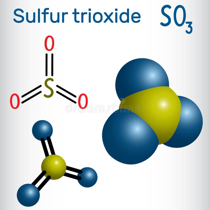 Sulfur Trioxide Sulfuric Anhydride, SO3 Molecule. Structural C Stock ...