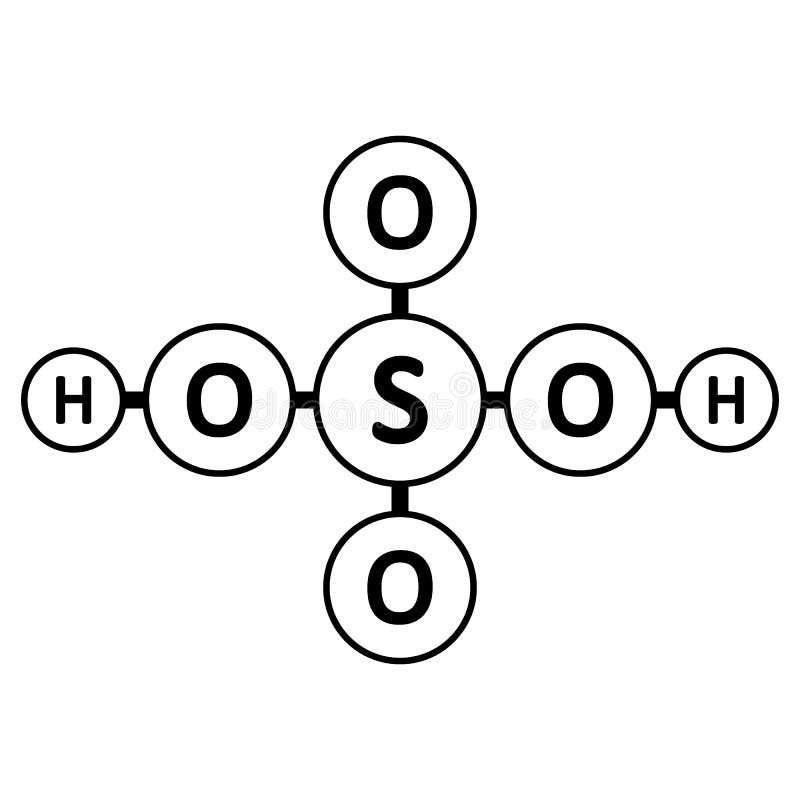 Sulfuric Acid Molecule Icon Stock Illustration - Illustration of h2so4 ...