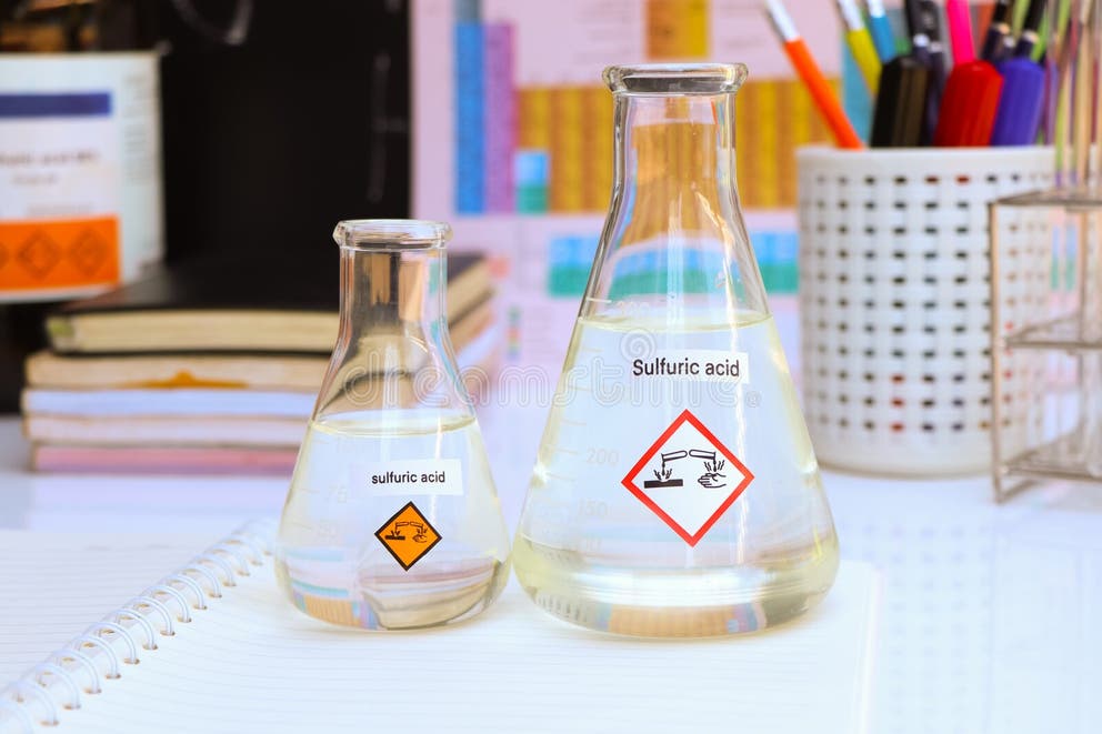 Sulfuric Acid and Periodic Table of Elements Stock Photo - Image of ...