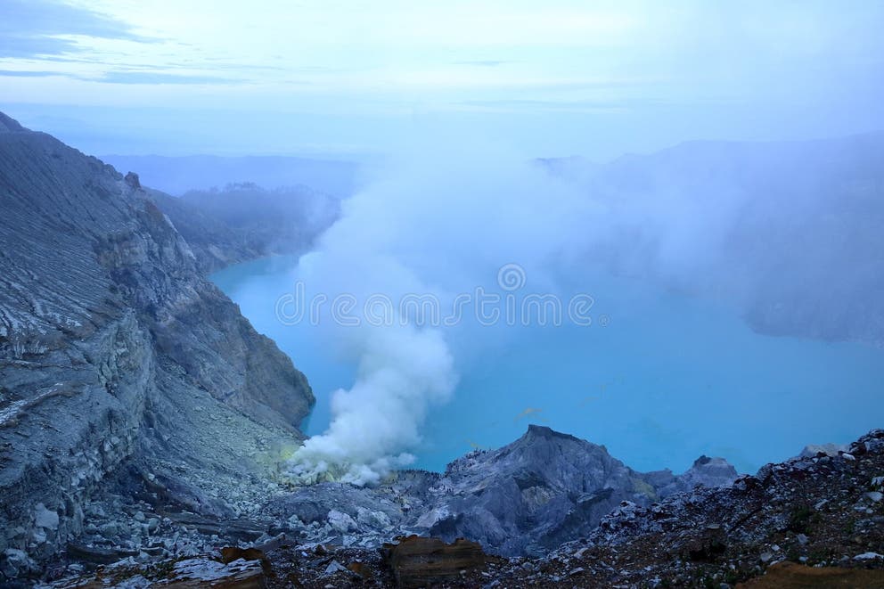 Sulfurous Fumaroles in Ijen Crater. Java. Indonesia Stock Image - Image ...