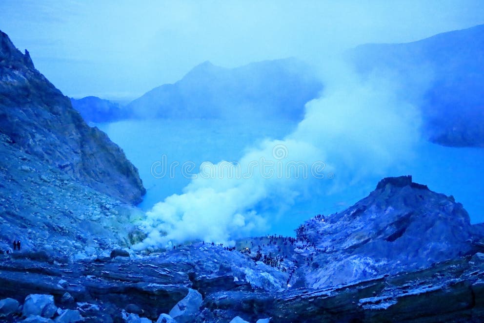 Sulfurous Fumaroles in Ijen Crater. Java. Indonesia Stock Image - Image ...