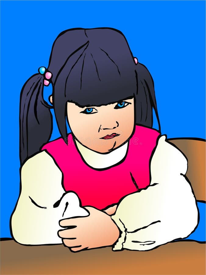 Sulking toddler stock illustration. Illustration of folded - 1378521