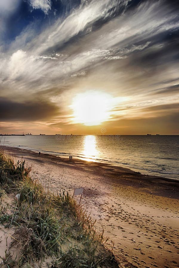 Sullen evening seascape stock image. Image of cloudy - 61270257