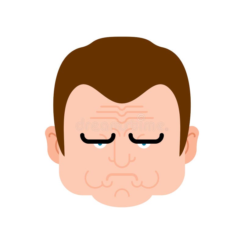 Sullen Face Man. Gloomy Head Guy Stock Vector - Illustration of ...