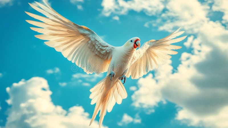 Sulphur-crested Cockatoo Flying and Crying in the Sky Stock Image ...