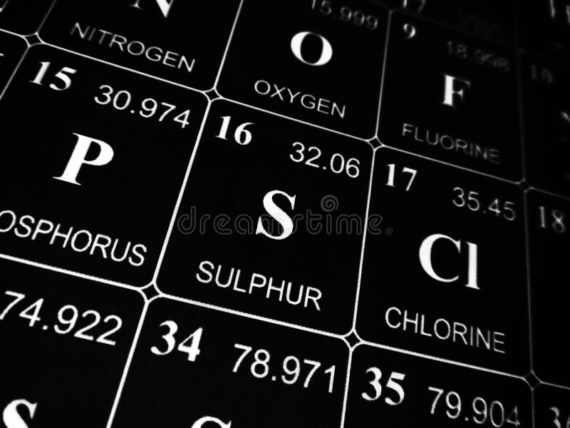 Sulphur on the Periodic Table of the Elements Stock Image - Image of ...