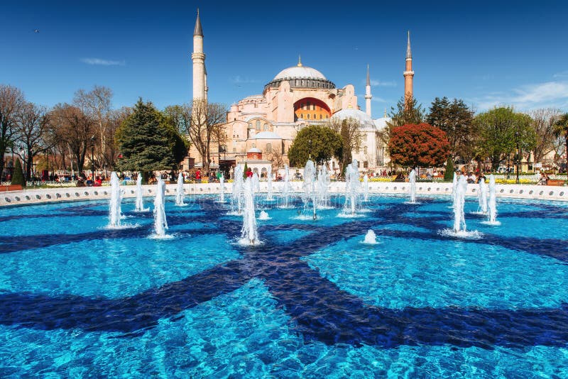 Sultan Ahmed Mosque Illuminated Blue , Istanbul, Turkey Editorial Stock ...