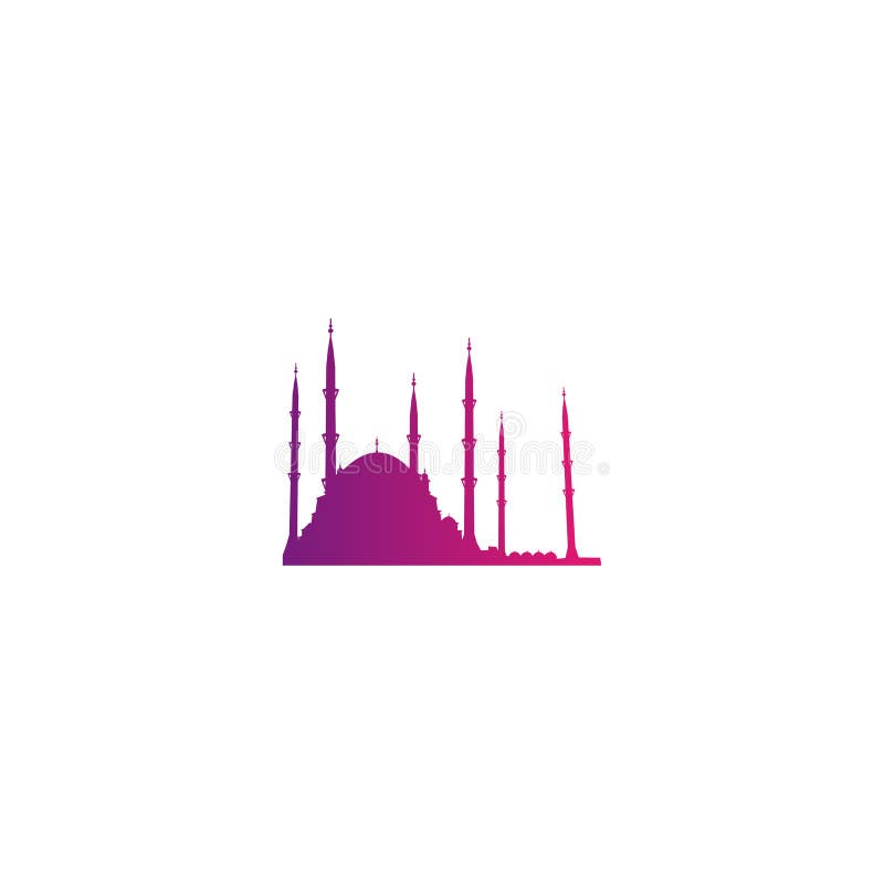 Sultan Ahmed Mosque Logo in Purple Color Stock Vector - Illustration of ...
