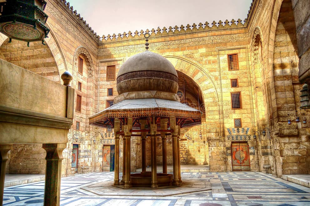 Wide View of Sultan Barquq Mosque Center Hall Stock Photo - Image of ...